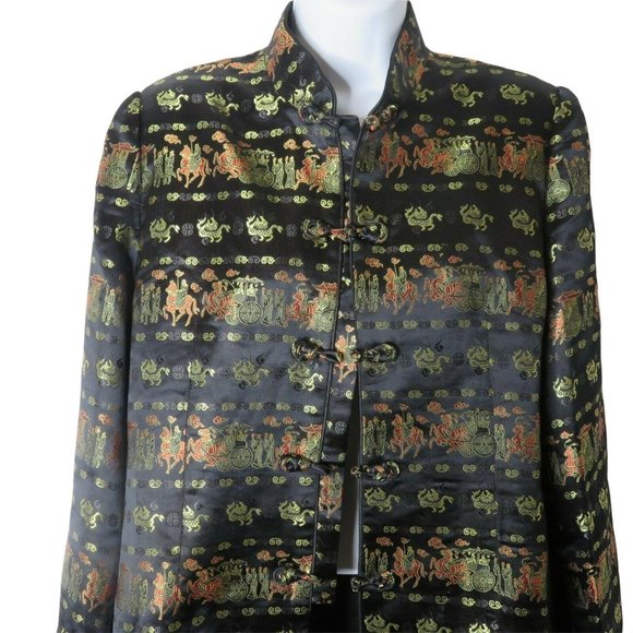 PBL | Jackets & Coats | Vintage Pbl Women Silk Jacket Blouse Xl Black ...